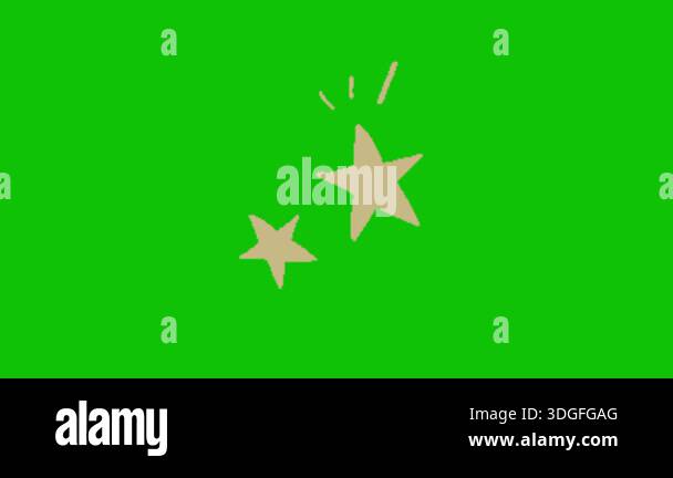 Gold star animation on green background Stock Video Footage - Alamy