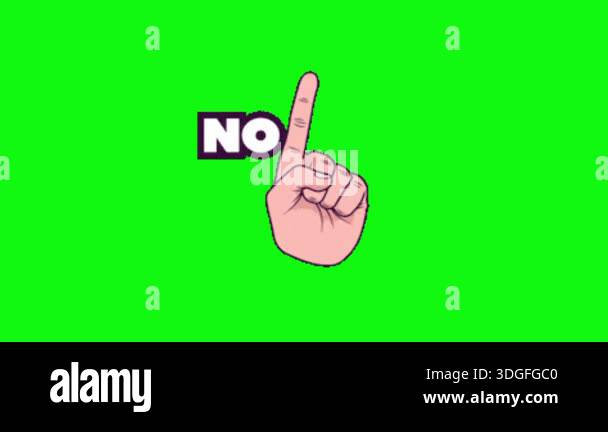 Hand no sign animation on green screen Stock Video Footage - Alamy