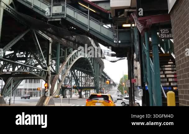 New York City, United States - 15 Sept 2024: 125 street elevated subway ...