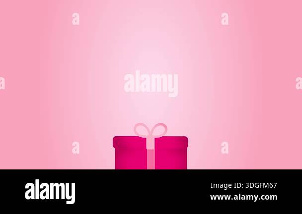 Cute heart pops out of a gift box with playful animation, romantic ...