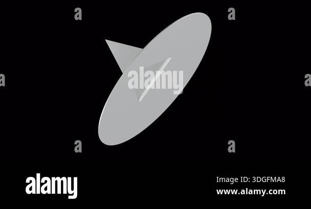 Drawing pin or thumbtack rotation animation seamlessly loopable. 3D ...