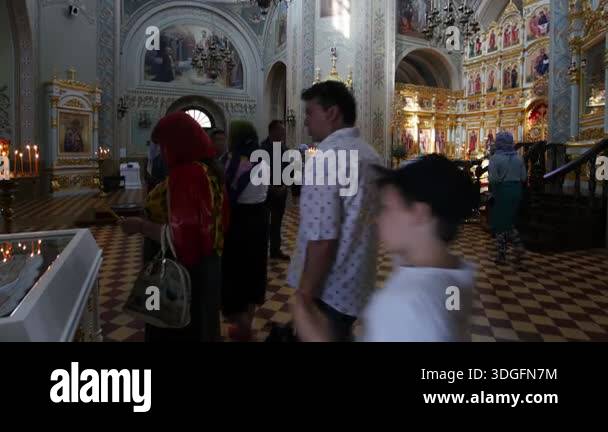 Sviyazhsk, Tatarstan, Russia, 19 july 2017, Parishioners inside the ...