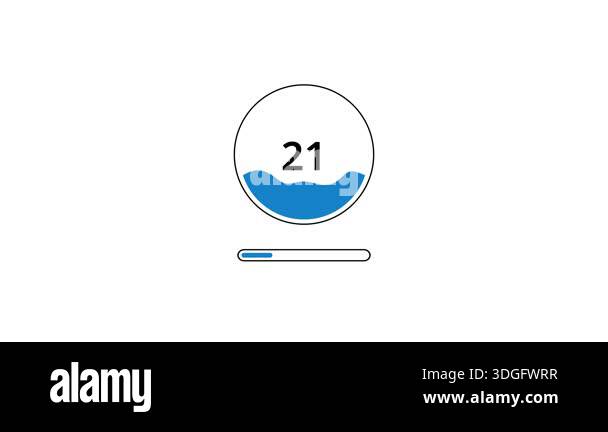 Blue modern circle loading loop animation smoothly filling on clean ...