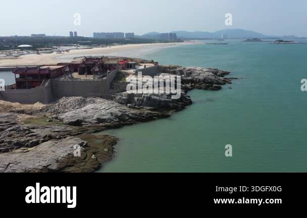 Aerial view of natural scenery and villages of Pingtan Island, Fuzhou ...