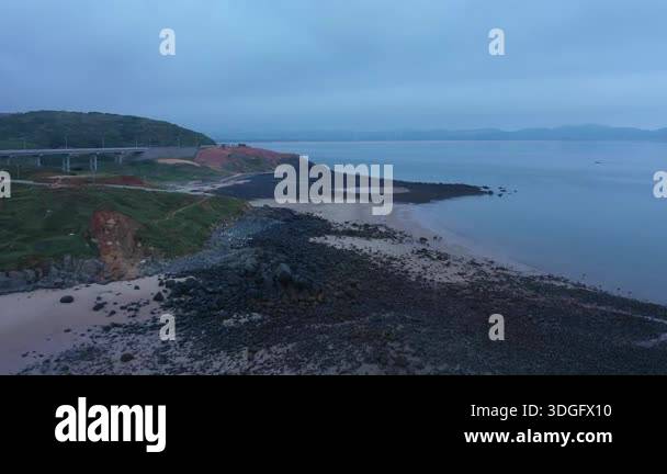 Aerial view of natural scenery and villages of Pingtan Island, Fuzhou ...