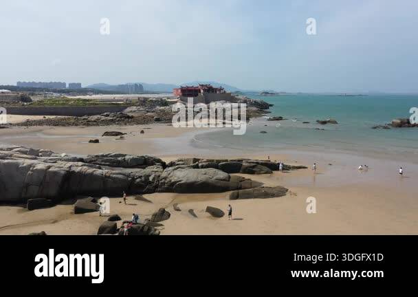 Aerial view of natural scenery and villages of Pingtan Island, Fuzhou ...