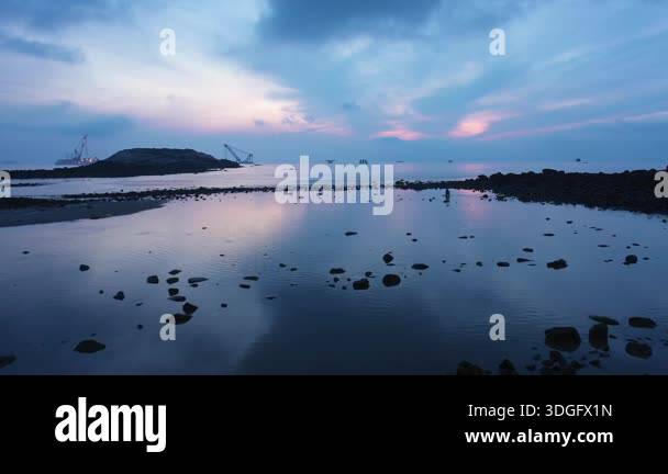 Aerial view of natural scenery and villages of Pingtan Island, Fuzhou ...