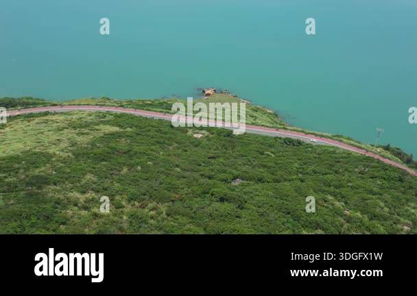 Aerial view of natural scenery and villages of Pingtan Island, Fuzhou ...