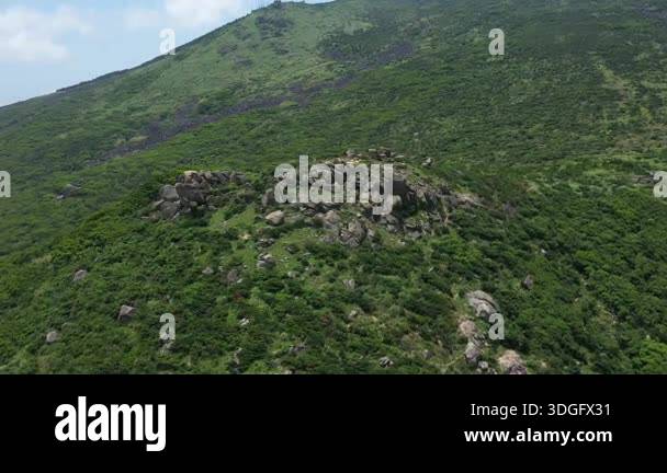 Aerial view of natural scenery and villages of Pingtan Island, Fuzhou ...