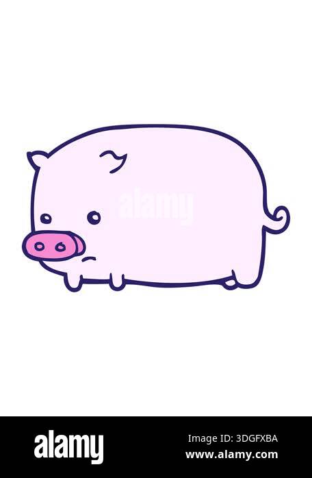 bobbing motion animation of doodled pig Stock Video Footage - Alamy