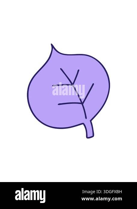 radioactive glowing animation of cartoon of a simple magnificent leaf ...