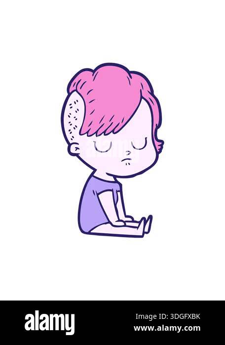 bob and pause animation of cartoon woman neon illustration design Stock ...