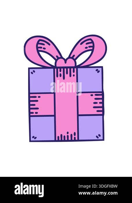 jiggle motion animation of present doodle Stock Video Footage - Alamy