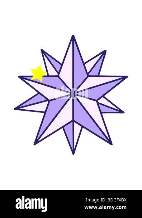 twinkling stars effect animation of neon iconic tattoo style image of a ...