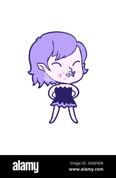 shaking motion animation of a vampire girl with blood on cheek Stock ...