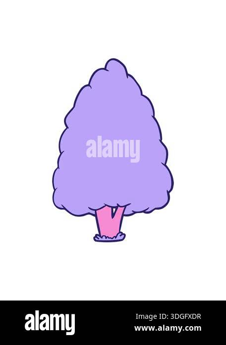 shivering motion animation of cartoon tall tree Stock Video Footage - Alamy