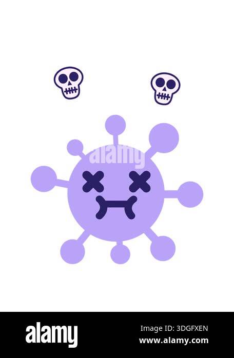 spinning skulls animation of cute dead virus Stock Video Footage - Alamy