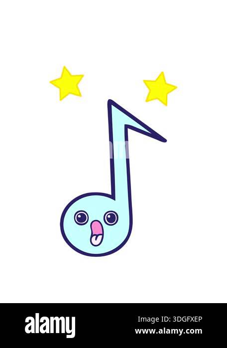 spinning stars animation of cute drawing of a musical note Stock Video ...