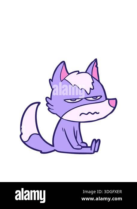 stretching up animation of annoyed wolf cartoon Stock Video Footage - Alamy