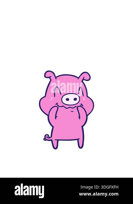 jumping motion animation of nervous cartoon pig Stock Video Footage - Alamy