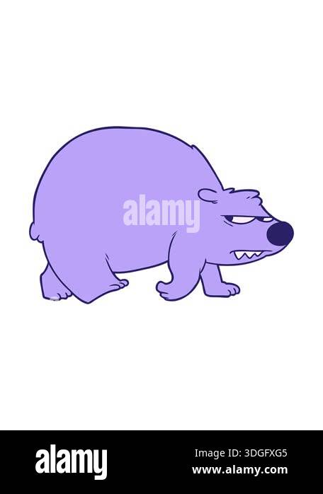 bob and pause animation of cartoon angry bear Stock Video Footage - Alamy