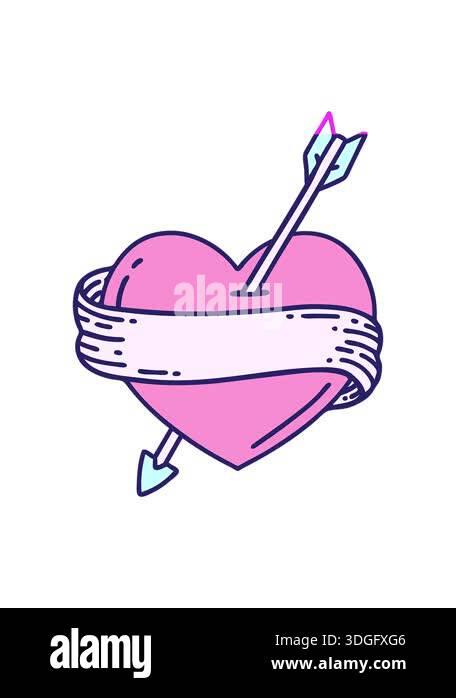 power up animation of arrow heart and banner Stock Video Footage - Alamy