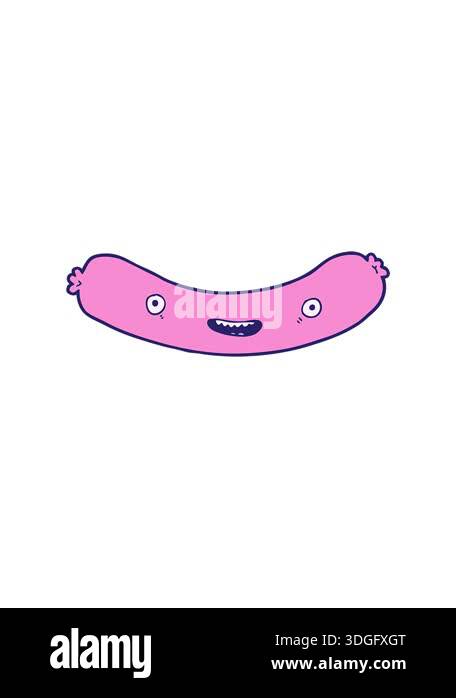 popping motion animation of cartoon sausage Stock Video Footage - Alamy