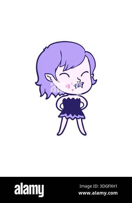 spinning motion animation of a vampire girl with blood on cheek Stock ...