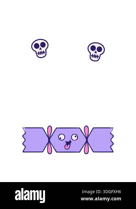 spinning skulls animation of cute cartoon of a christmas cracker image ...