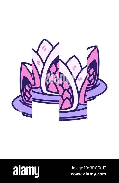 splitting motion animation of brazilian chicken coxinha on a plate ...