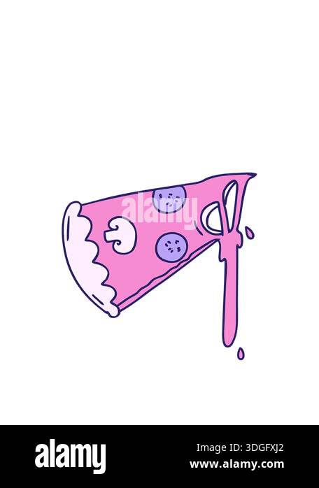 stretching up animation of a slice of pizza cartoon Stock Video Footage ...