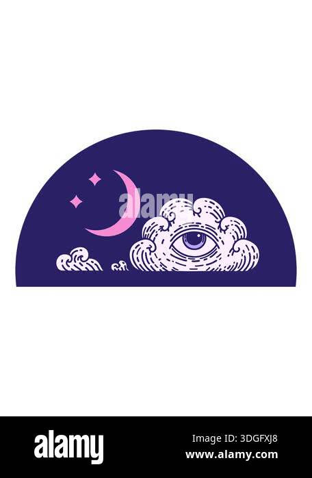 power up animation of moon stars and cloud Stock Video Footage - Alamy