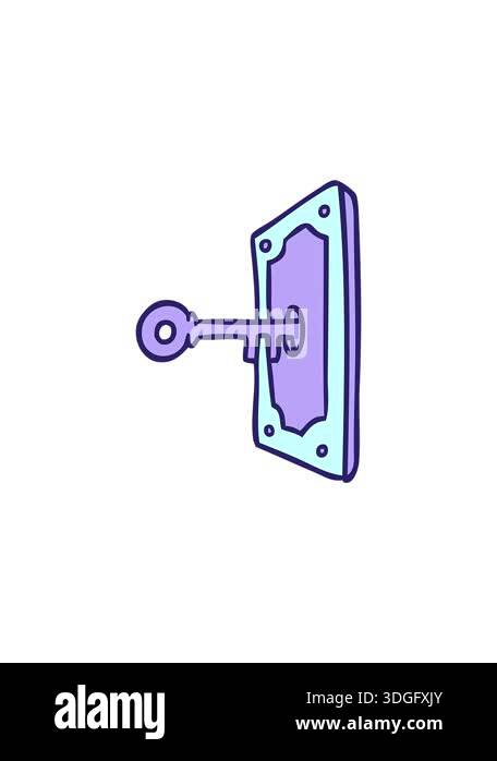 sales flash animation of hand drawn cartoon doodle of a door handle ...