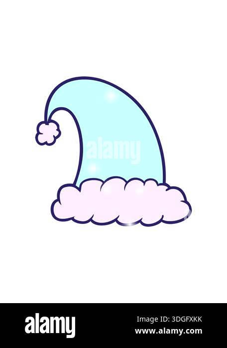 glitter effect animation of a cartoon christmas hat Stock Video Footage ...