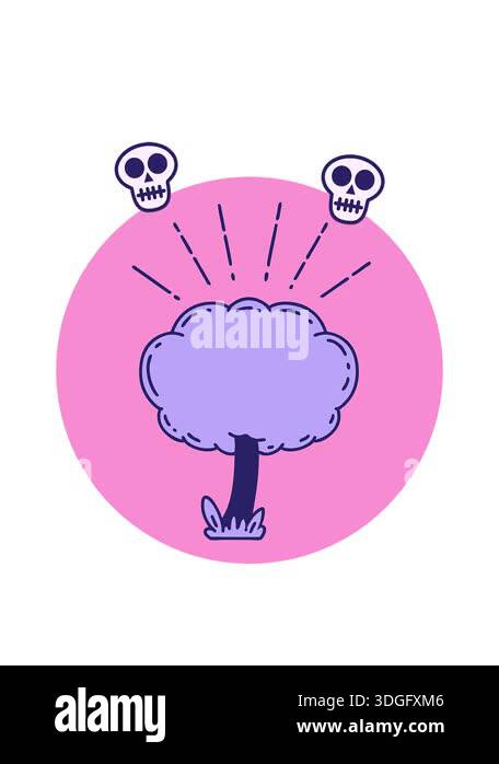 spinning skulls animation of tattoo stylised tree Stock Video Footage ...