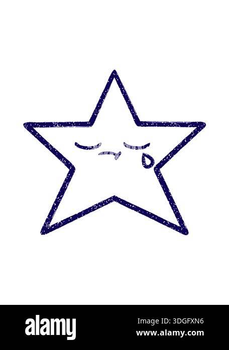 neon light effect animation of Crying Star Charcoal Drawing Stock Video ...