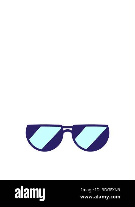 jumping motion animation of sunglasses graphic vector illustration ...