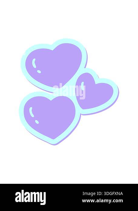 shine light effect animation of set of love hearts sticker Stock Video ...