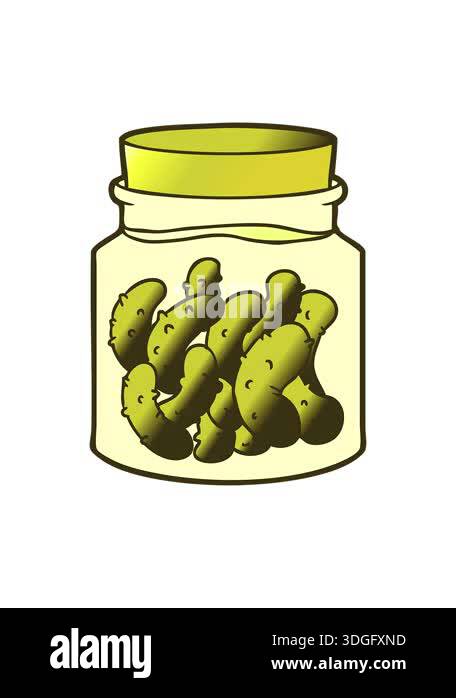 changing color animation of cartoon pickled gherkins Stock Video ...