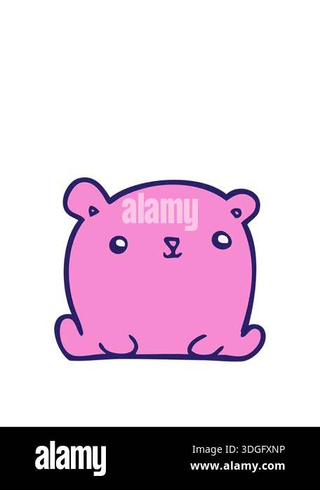 stretching up animation of cartoon bear design Stock Video Footage - Alamy