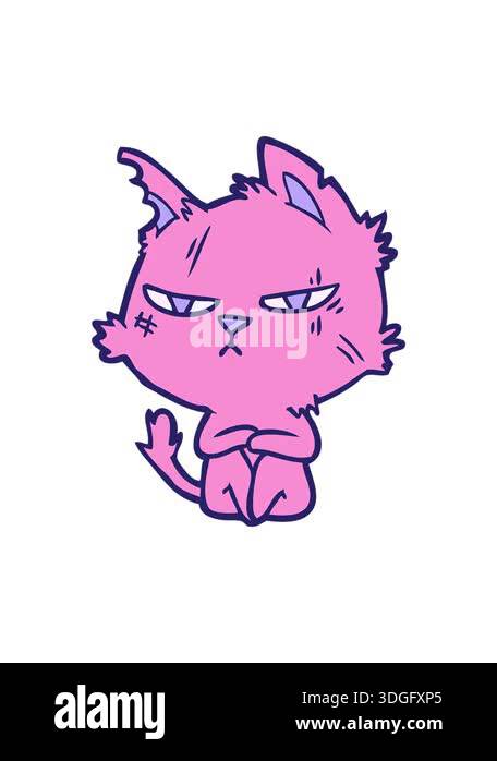 popping motion animation of tough cartoon cat Stock Video Footage - Alamy