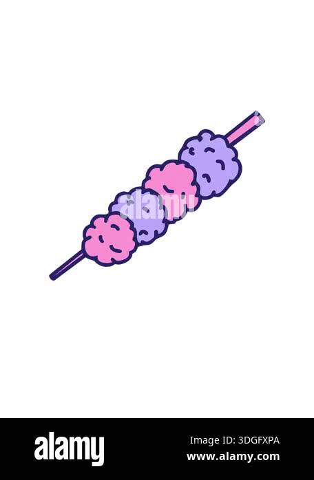 rise and float animation of japanese teriuaki skewered fried snack ...