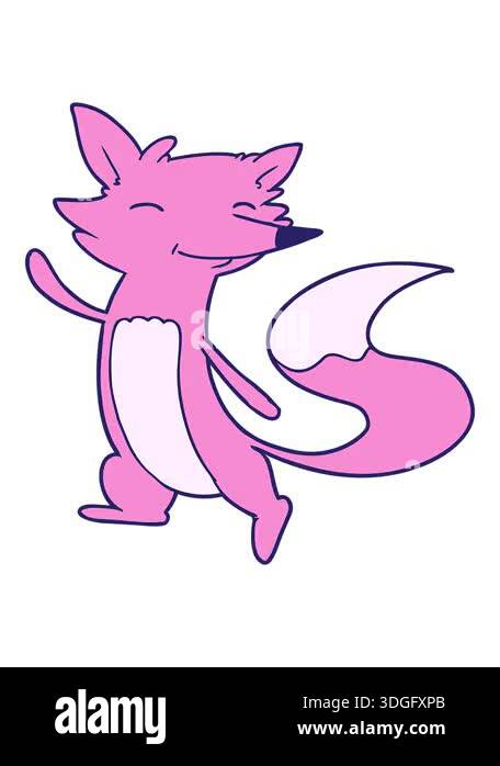 shaking motion animation of cartoon happy fox Stock Video Footage - Alamy