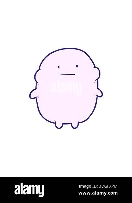 splitting effect animation of cute fat cartoon human Stock Video ...