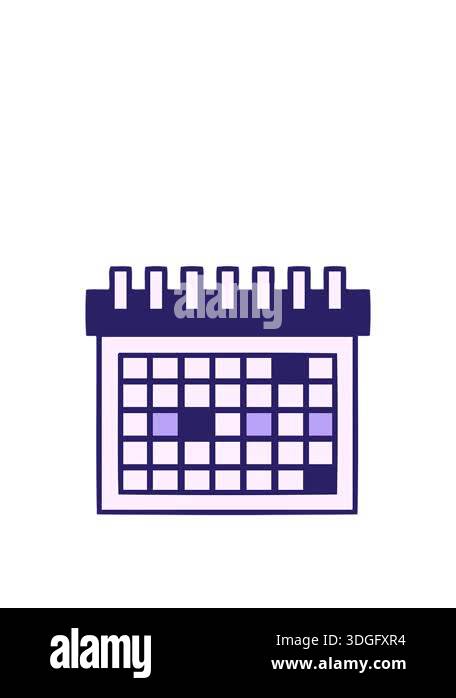 stretching up animation of cartoon of a work calendar Stock Video ...