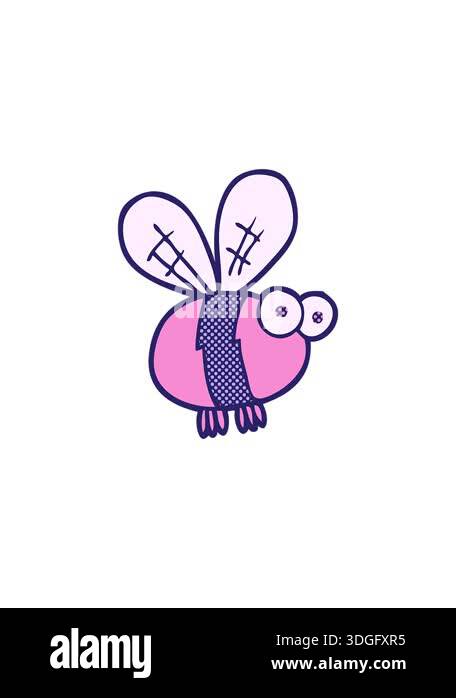 splitting effect animation of freehand drawn cartoon bee Stock Video ...