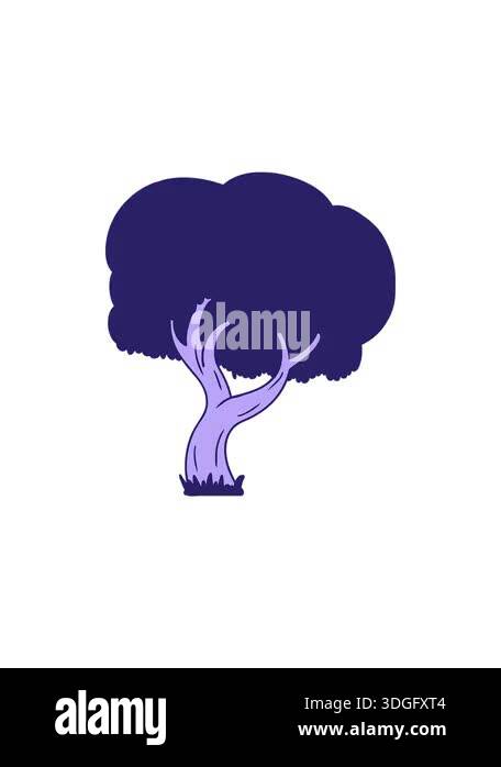flashy sales animation of hand drawn cartoon doodle of a summer tree ...