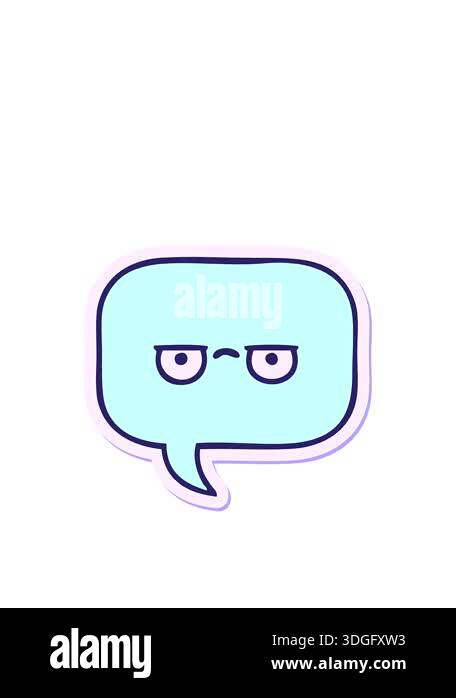 jumping motion animation of sticker of a cute cartoon speech bubble ...