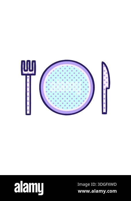 popping motion animation of comic book style cartoon of a plate and ...