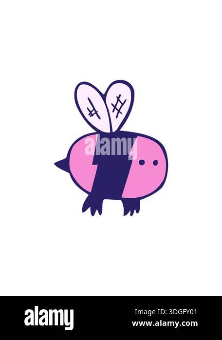 splitting effect animation of a happy buzzing bee cartoon Stock Video ...